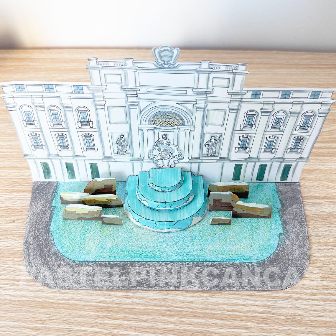 Printable Trevi Fountain Paper Craft: Rome Landmark Diorama (digital ...