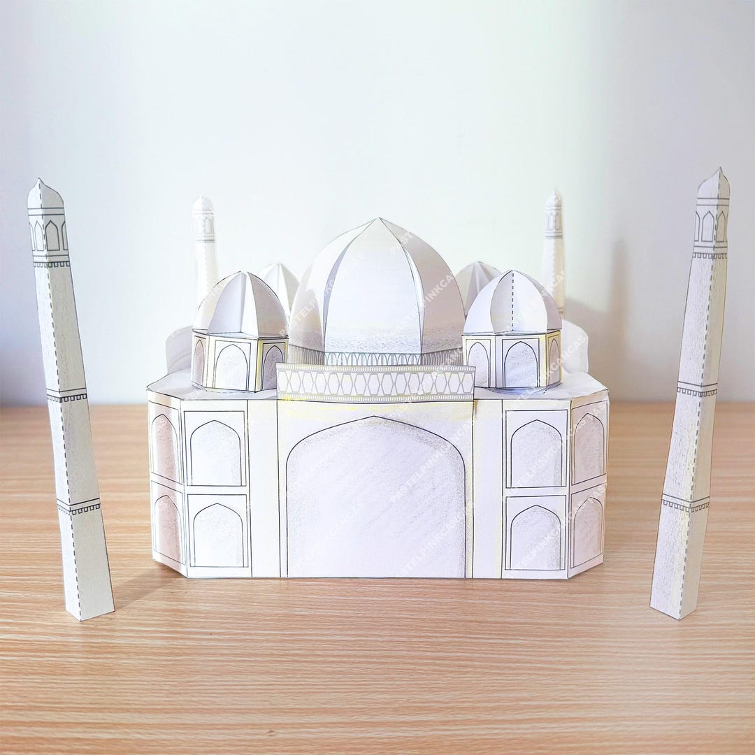 DIY Taj Mahal Paper Craft | Printable Coloring (digital Download) - Etsy