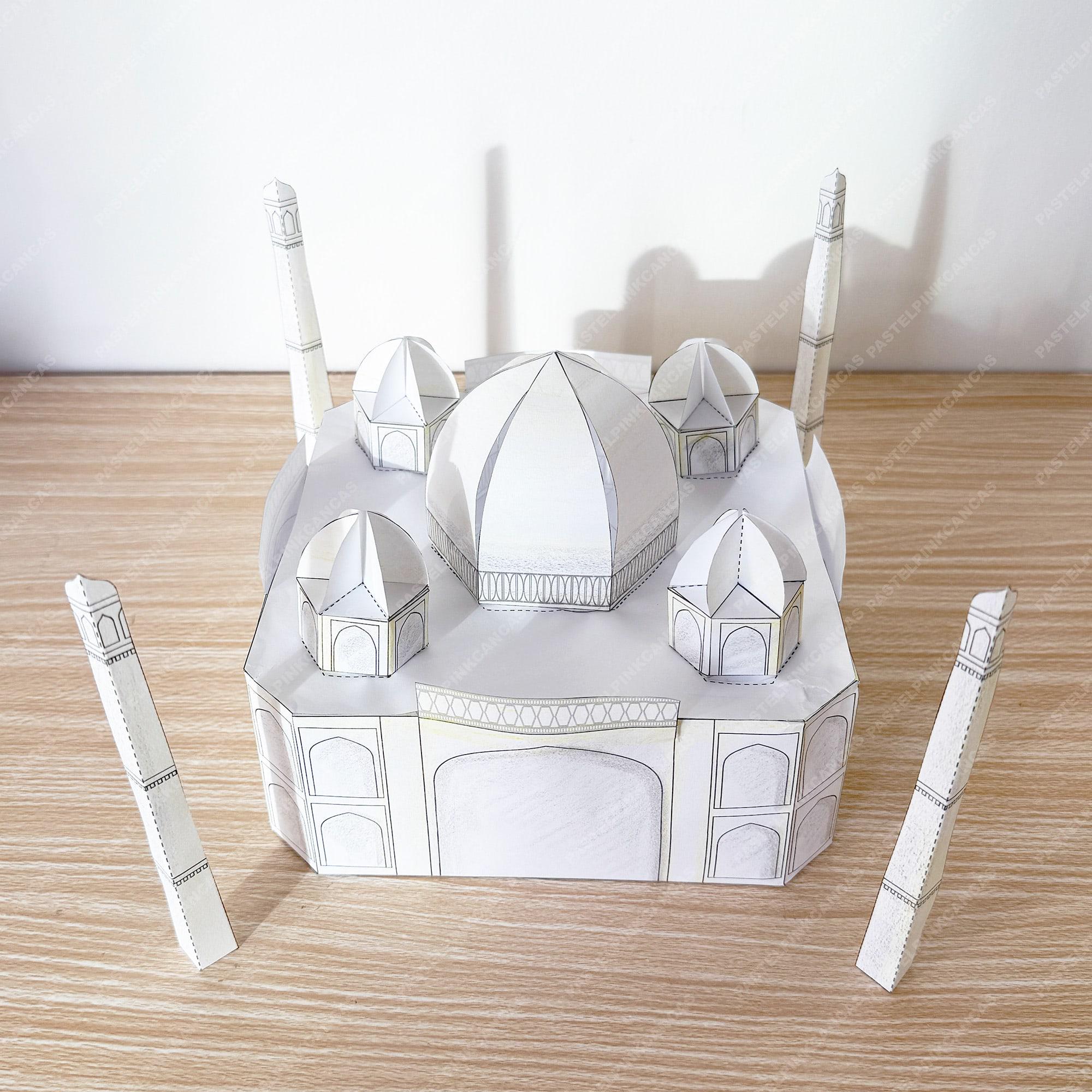 DIY Taj Mahal Paper Craft | Printable Coloring (digital Download) - Etsy