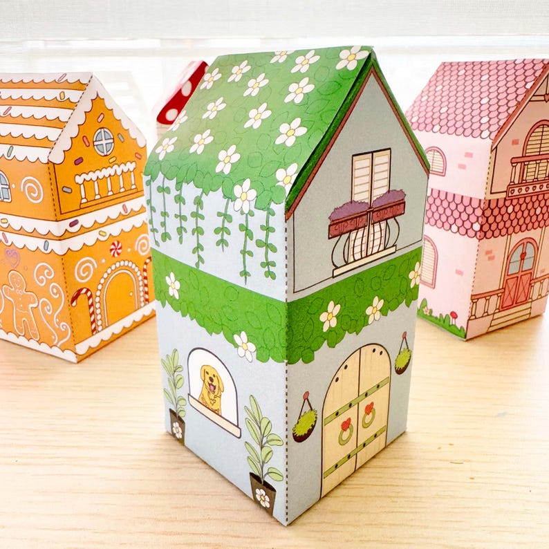 Printable Paper House Coloring Pages: Kids Craft Activity (digital ...