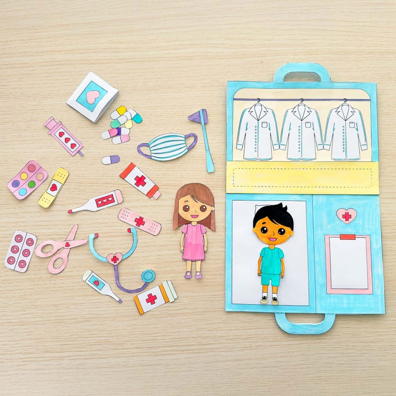 Printable Coloring Nursing Kit for Kids | Two Digital Files(blank ...