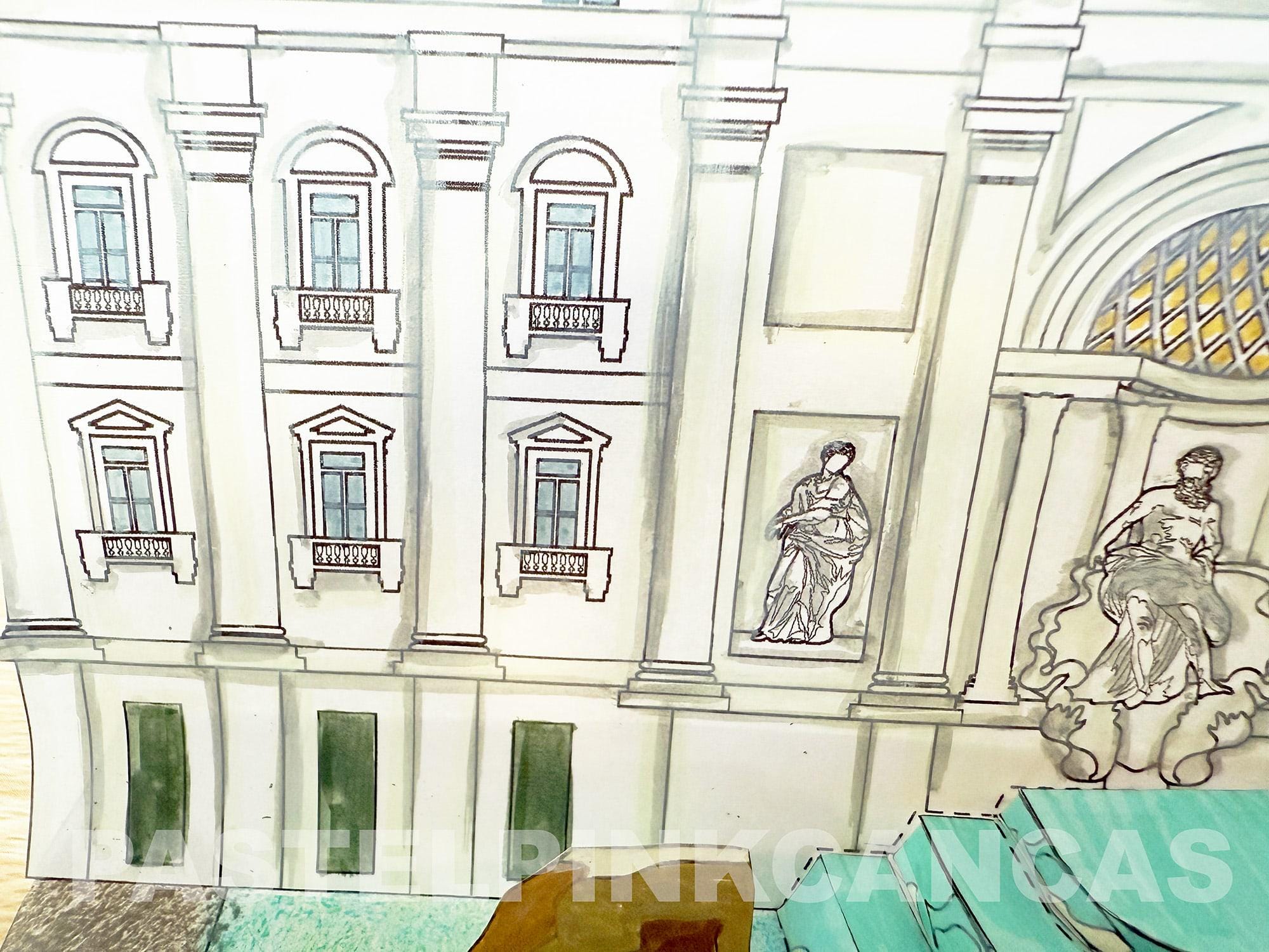 Printable Trevi Fountain Paper Craft: Rome Landmark Diorama (digital ...
