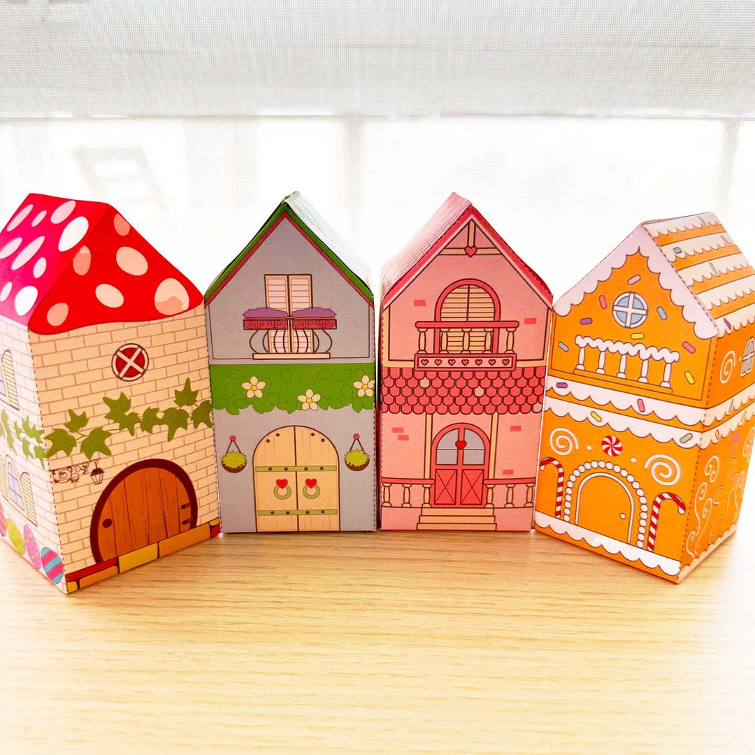 Printable Paper Houses: Craft Activity, Coloring Page (digital File) - Etsy