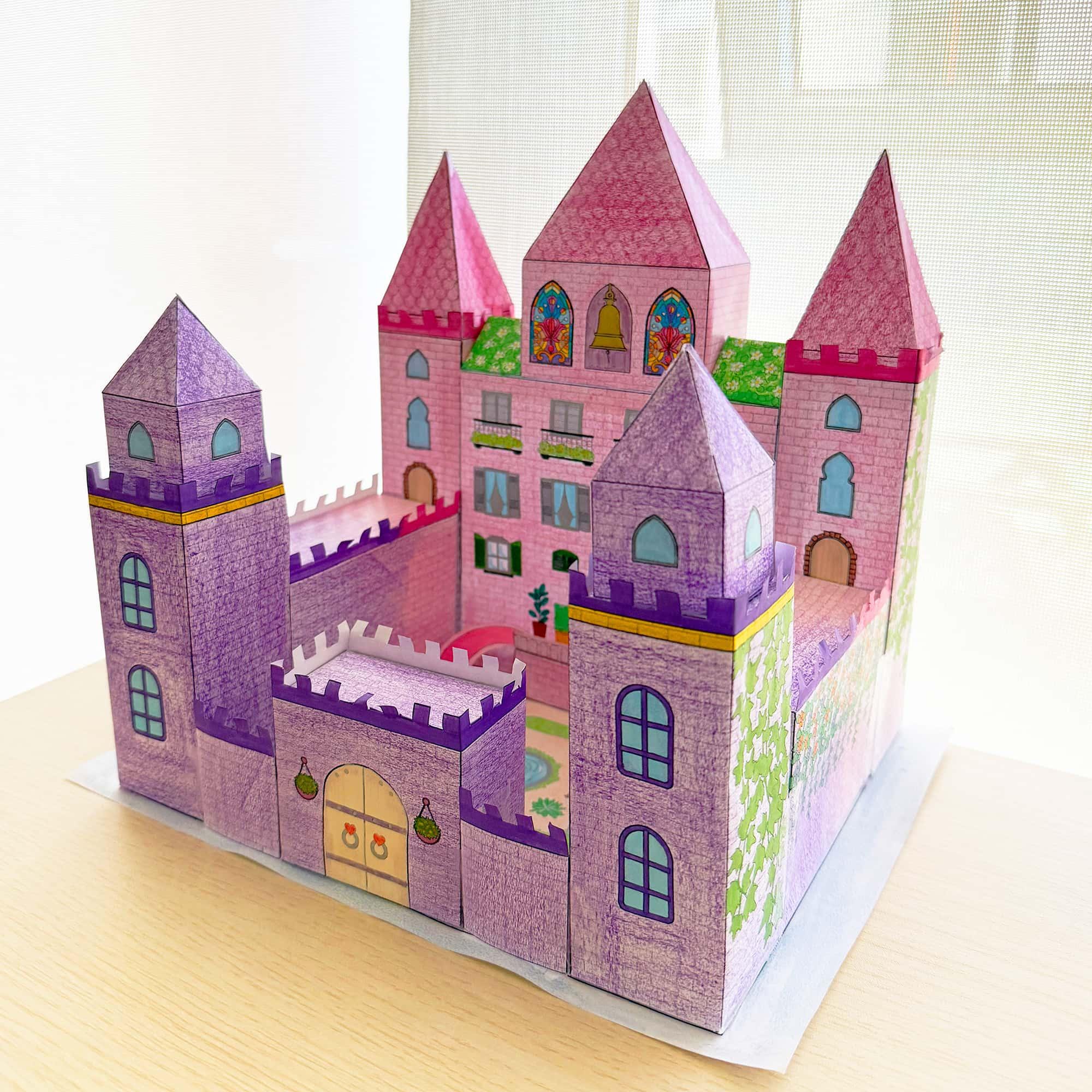 Printable Coloring Paper Castle: Kids DIY Foldable Activity (digital ...