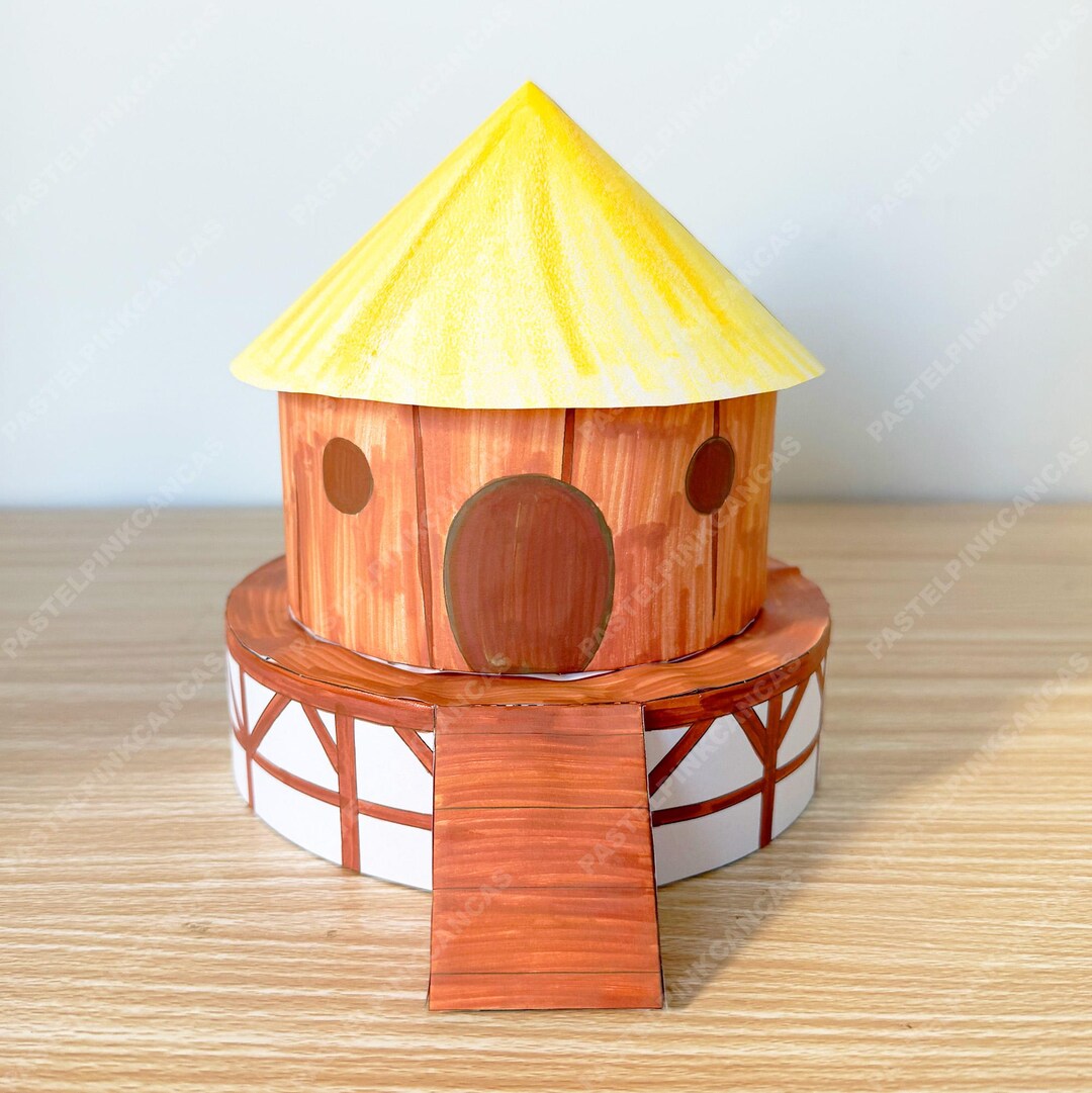 DIY African Hut Paper Craft | Printable Coloring (digital Download ...