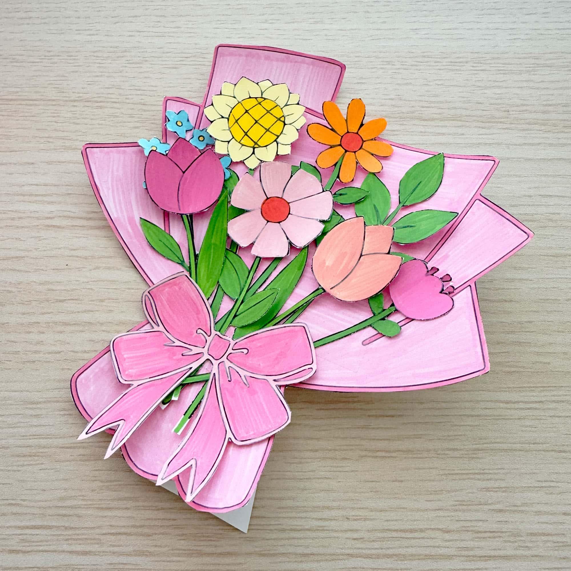 Printable Paper Bouquet Coloring Page | Digital File | Kids Children ...