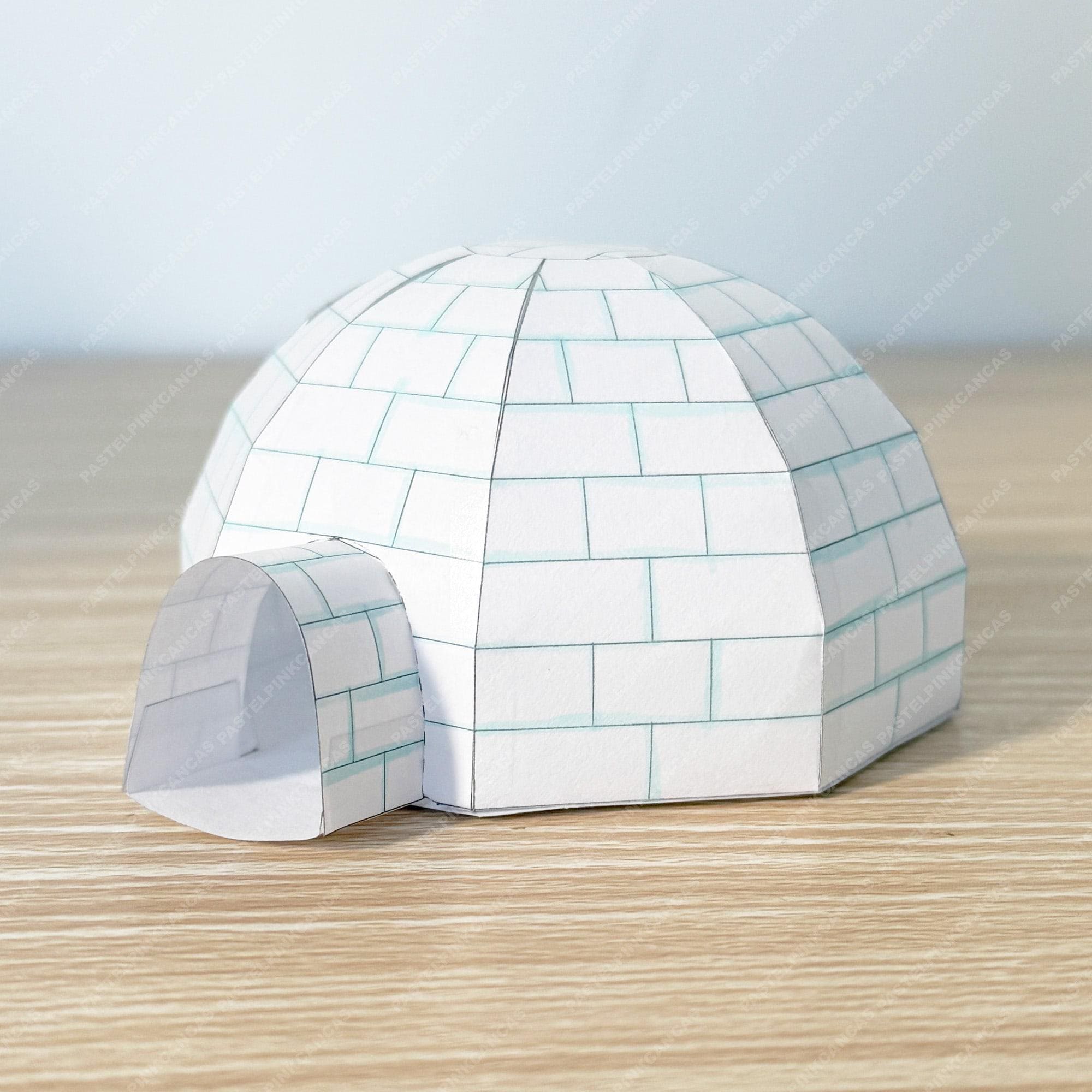 DIY Igloo Paper Craft | Printable Coloring (digital Download) - Etsy