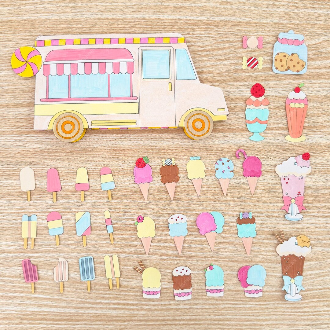 Ice Cream Truck Pretend Play Printable | Kids Summer Craft (digital ...