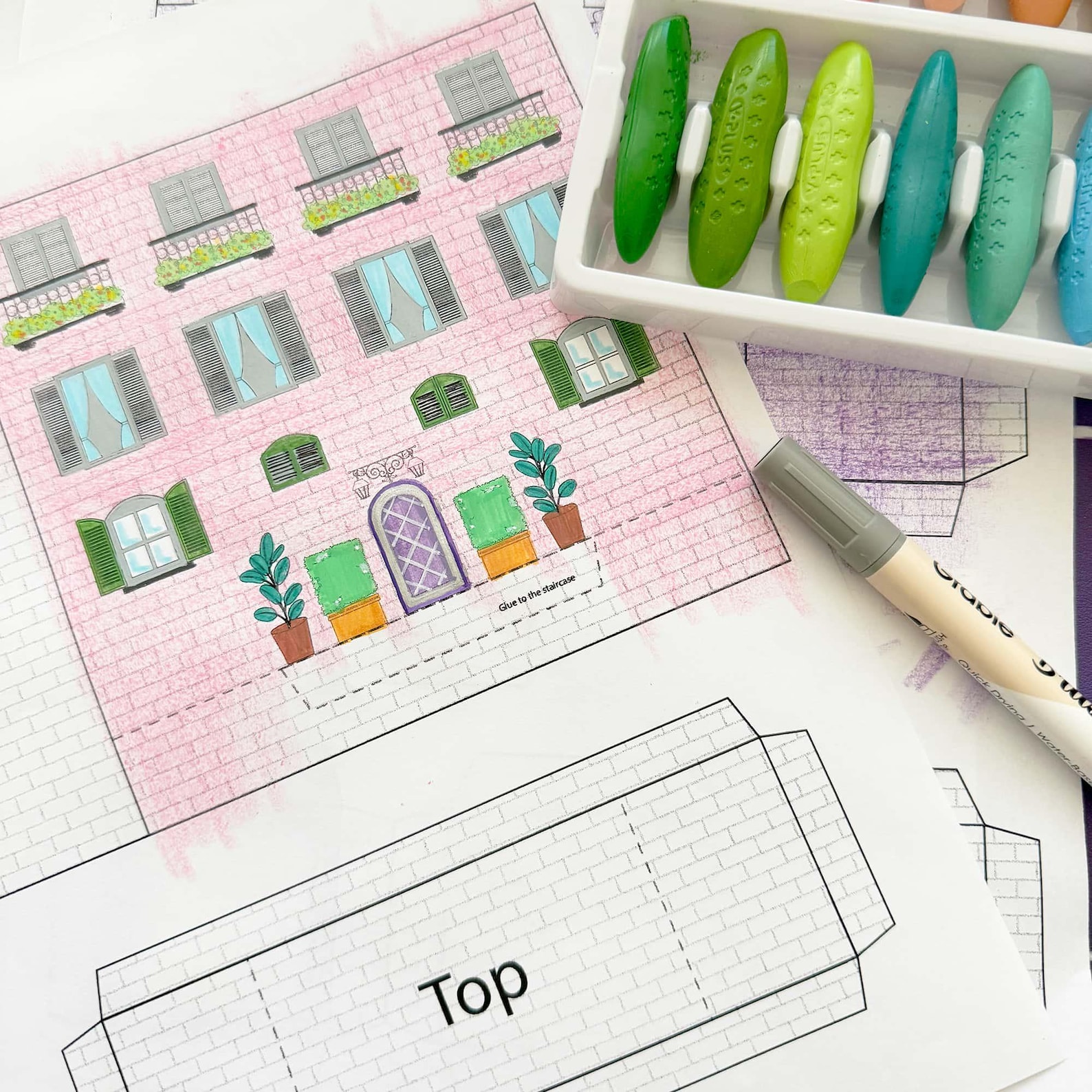 Printable Coloring Paper Castle: Kids DIY Foldable Activity (digital ...