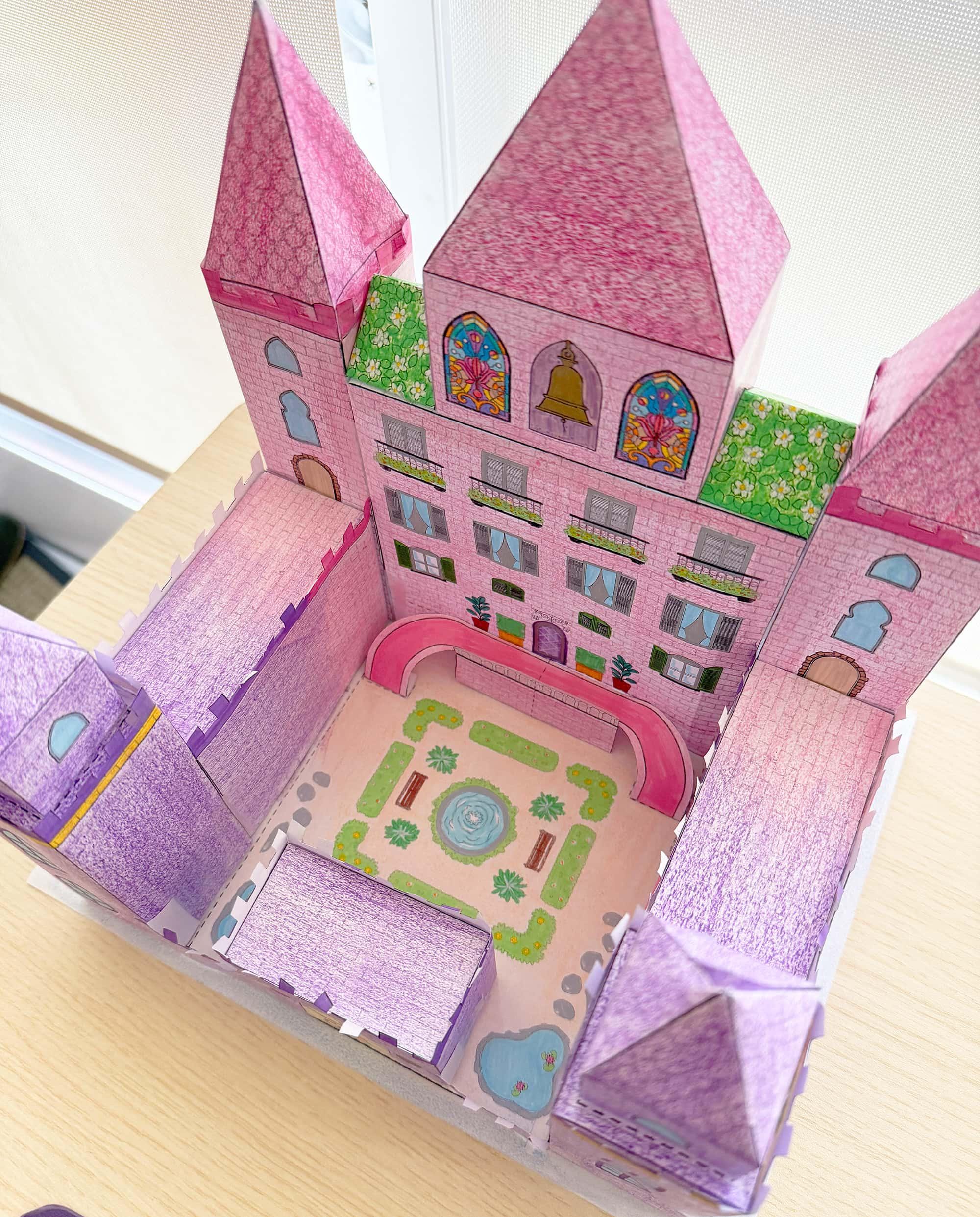 Printable Coloring Paper Castle: Kids DIY Foldable Activity (digital ...
