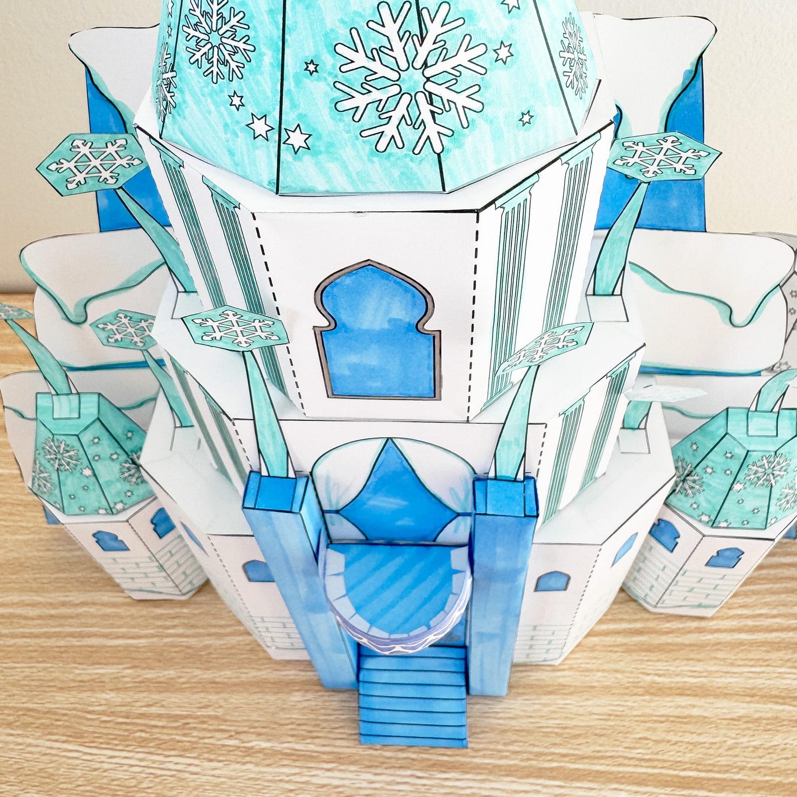 Printable Ice Castle Coloring Page: 3D Paper Craft (digital Download - Etsy
