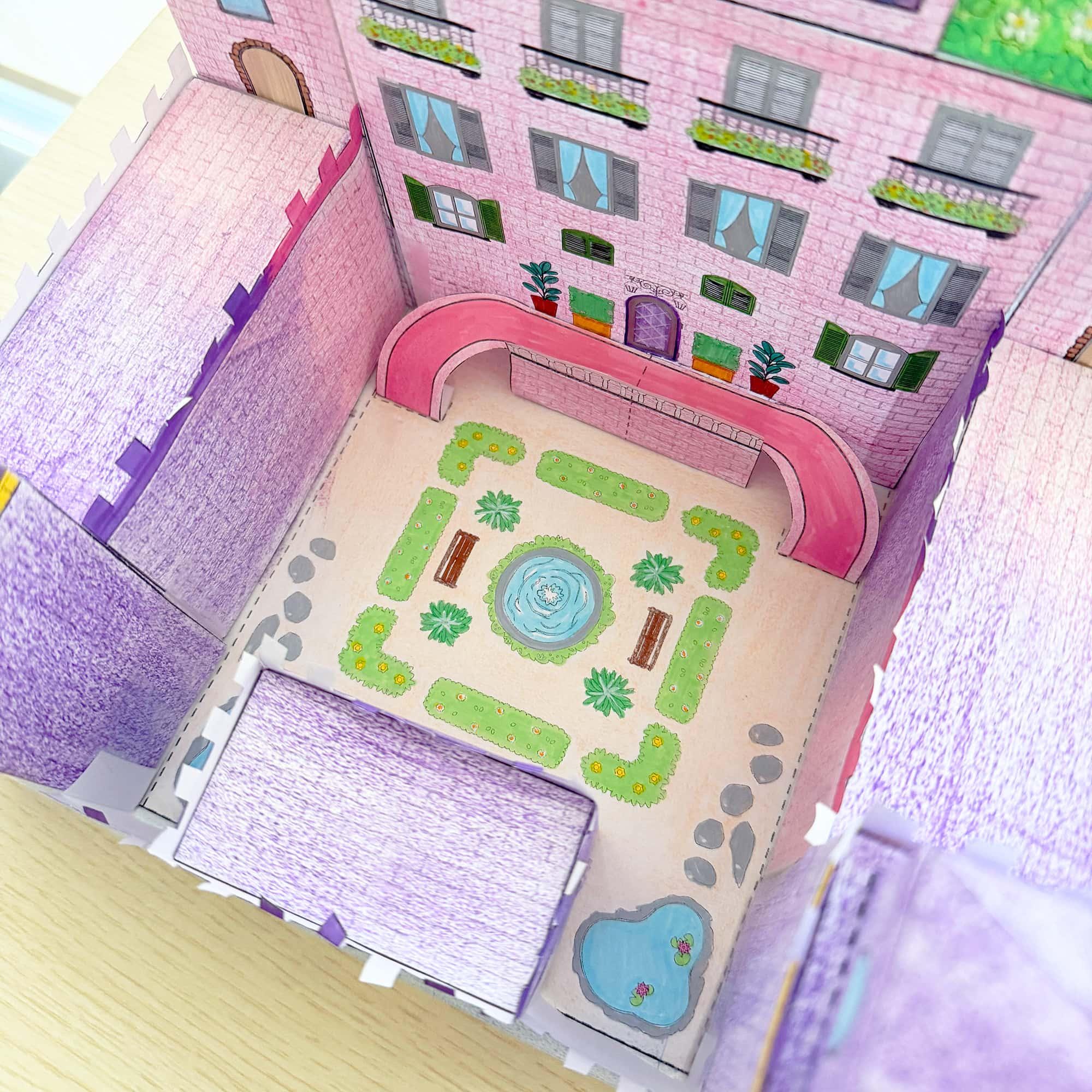 Printable Coloring Paper Castle: Kids DIY Foldable Activity (digital ...