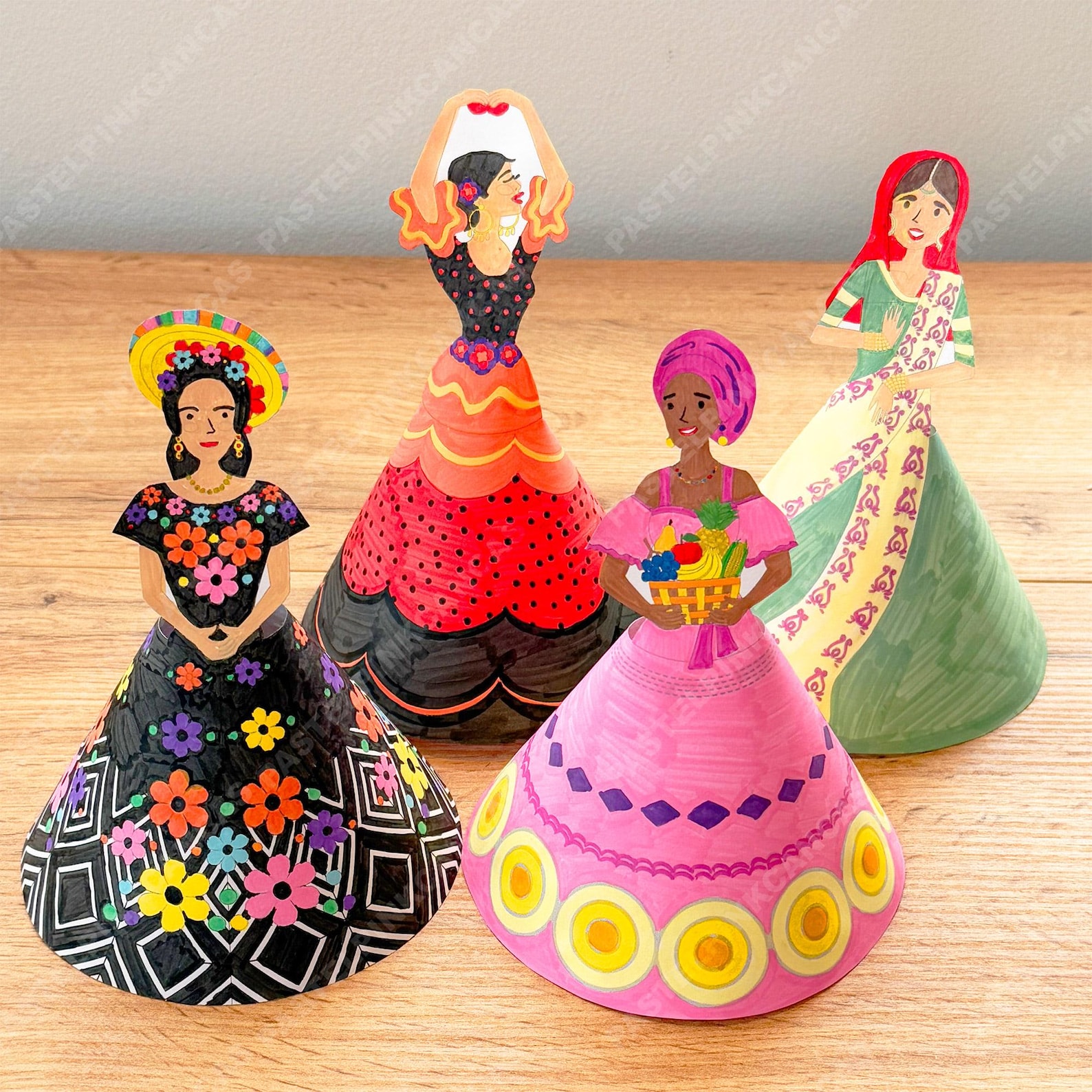 Cultural Paper Dolls Printable | International Dress Coloring Craft ...