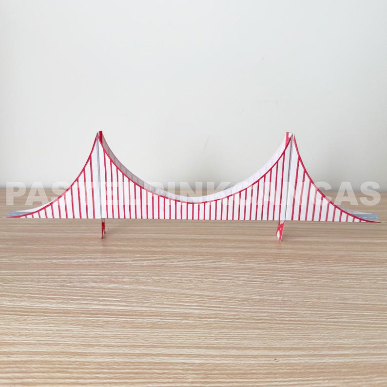 Golden Gate Bridge Paper Craft: 3D Model for Kids (coloring Printable ...