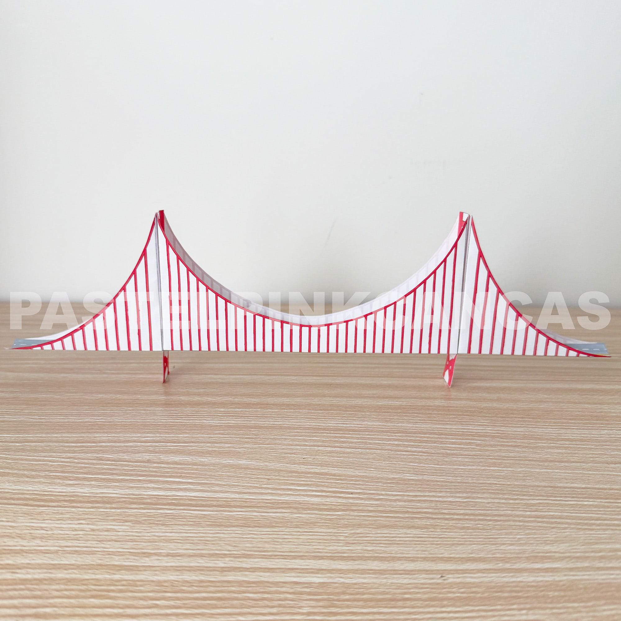 Golden Gate Bridge Paper Craft: 3D Model for Kids (coloring Printable ...