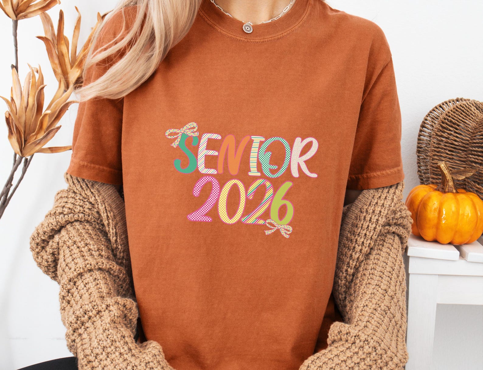 Senior 2026 Bubble Letters PNG With Rainbow Bow, Pink Coquette ...