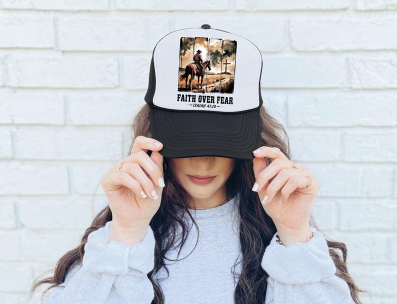 Faith Over Fear Cowboy PNG – Western Christian Design, Isaiah 41:10 ...