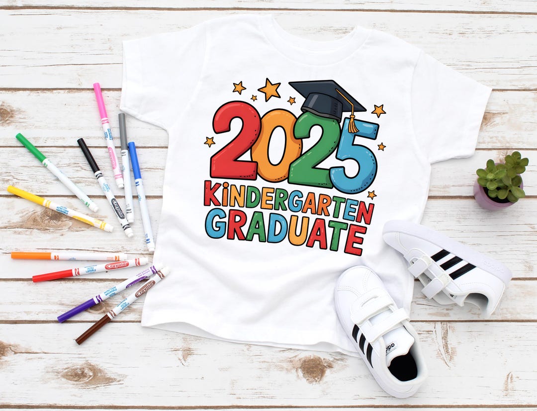 2025 Kindergarten Graduate PNG – Colorful Kids Graduation Sublimation ...