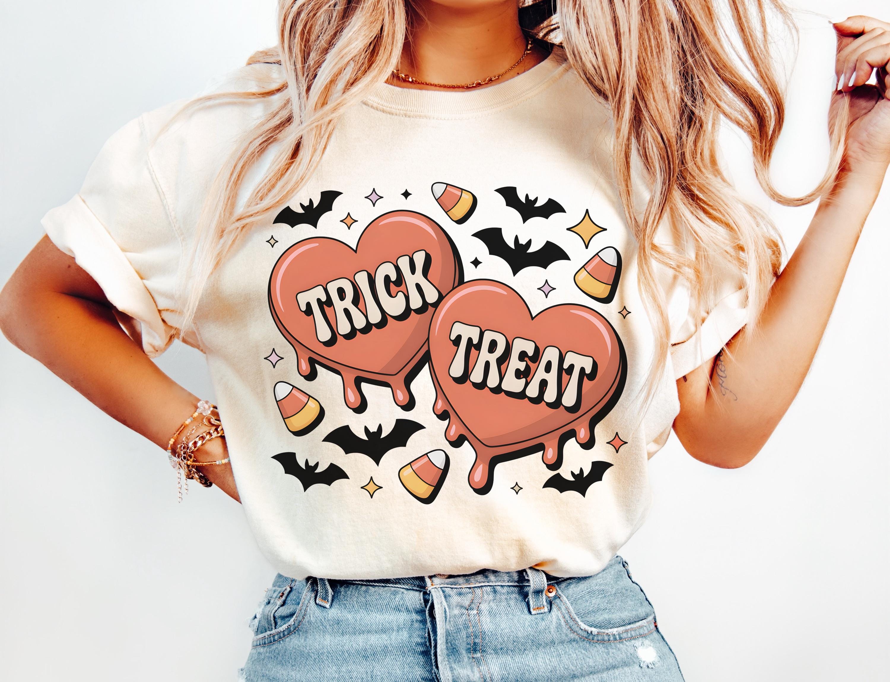 Trick Treat Dripping Candy Heart PNG, Spooky Cute Halloween Sticker ...