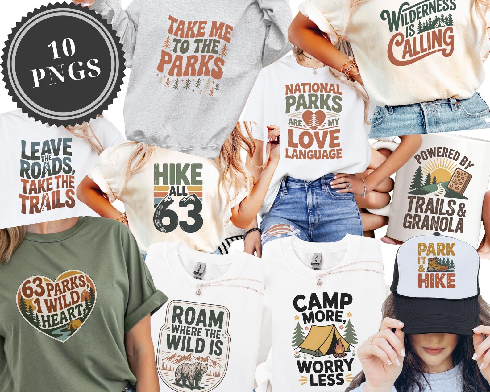 63 National Parks Ultimate Bundle Retro Badge Clip Art, Stickers, Shirt ...