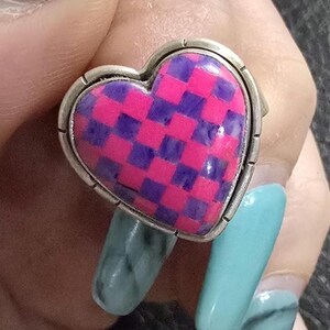 Pink and Purple Checkerboard Ring - Etsy