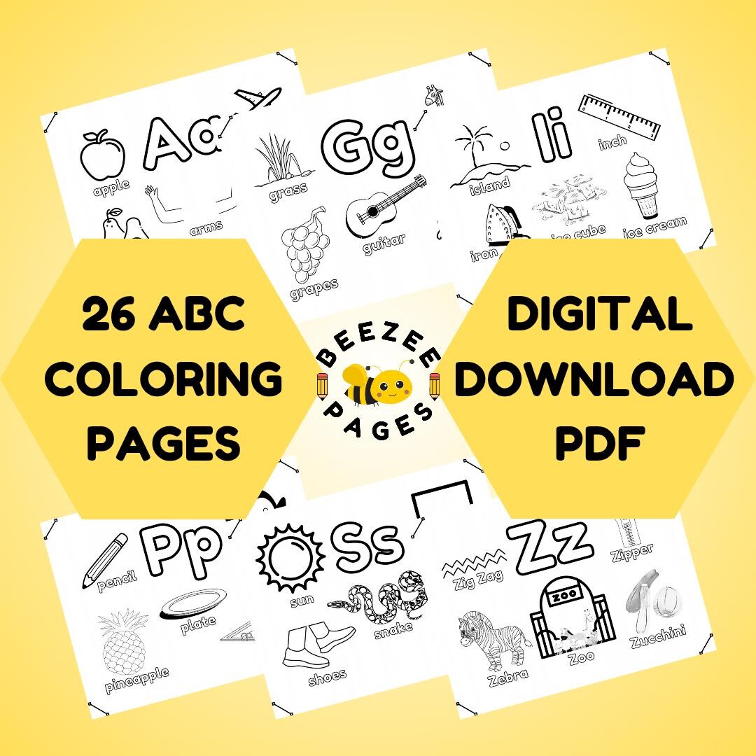 26 Alphabet Coloring Worksheet Pages - Etsy