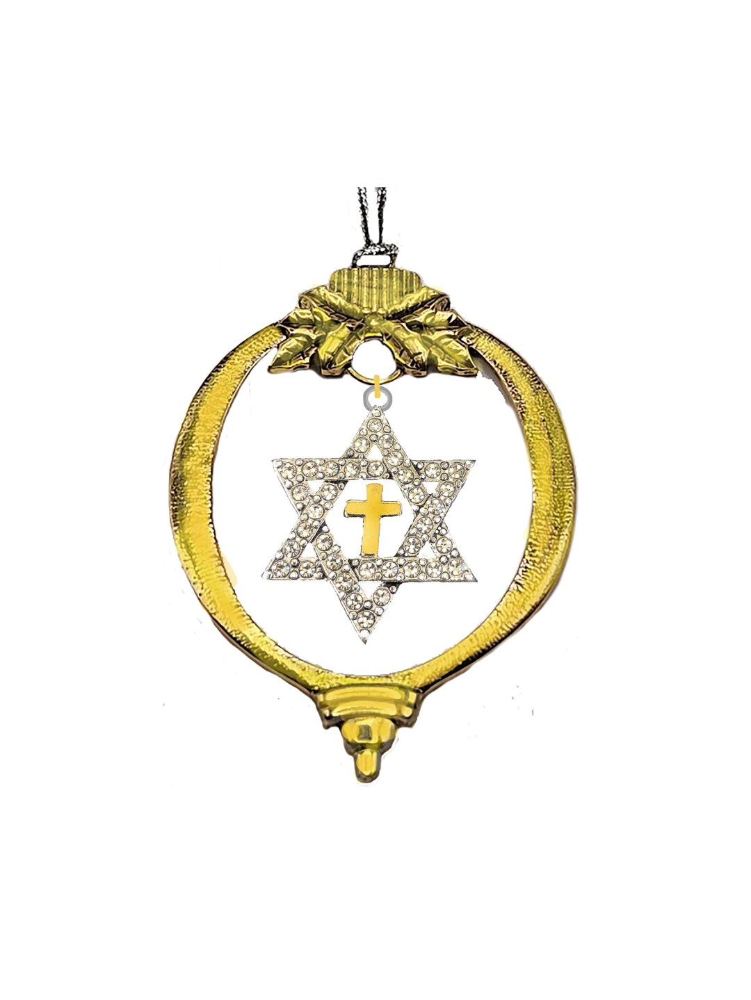Messianic Yeshua Christmas 14KT Goldtone Ornament With Austrian Crystal ...