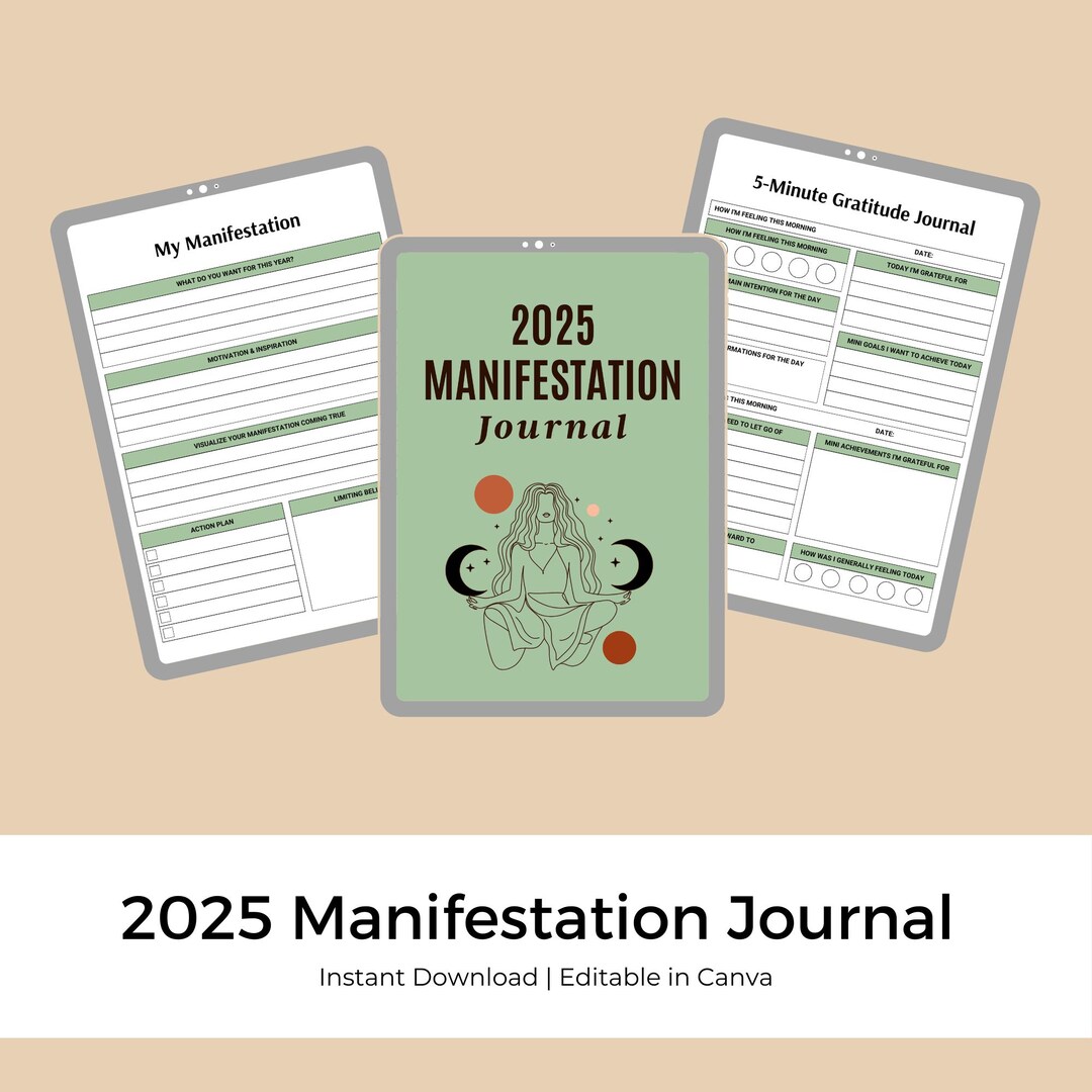 2025 Manifestation Journal, Printable Manifestation Planner, Goal ...