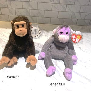 Ty Monkey Ape Beanie Babies Prices Vary - Etsy