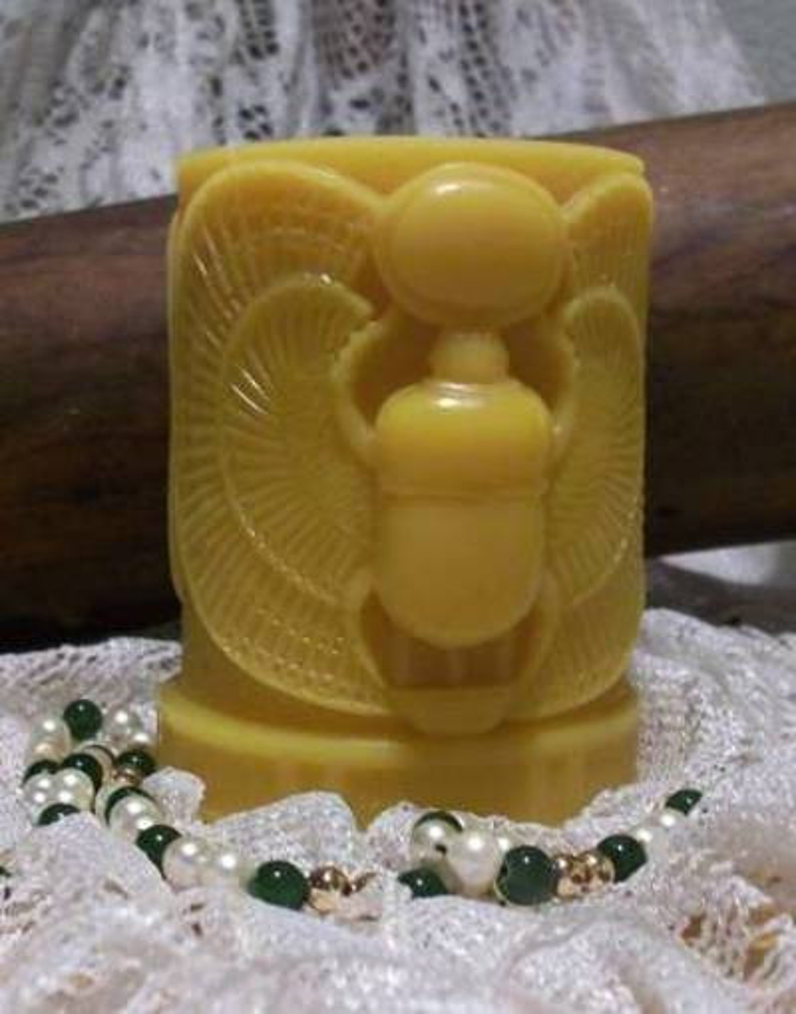 Free USA Shipping Beeswax Scarab Beetle Pillar Candle | Etsy
