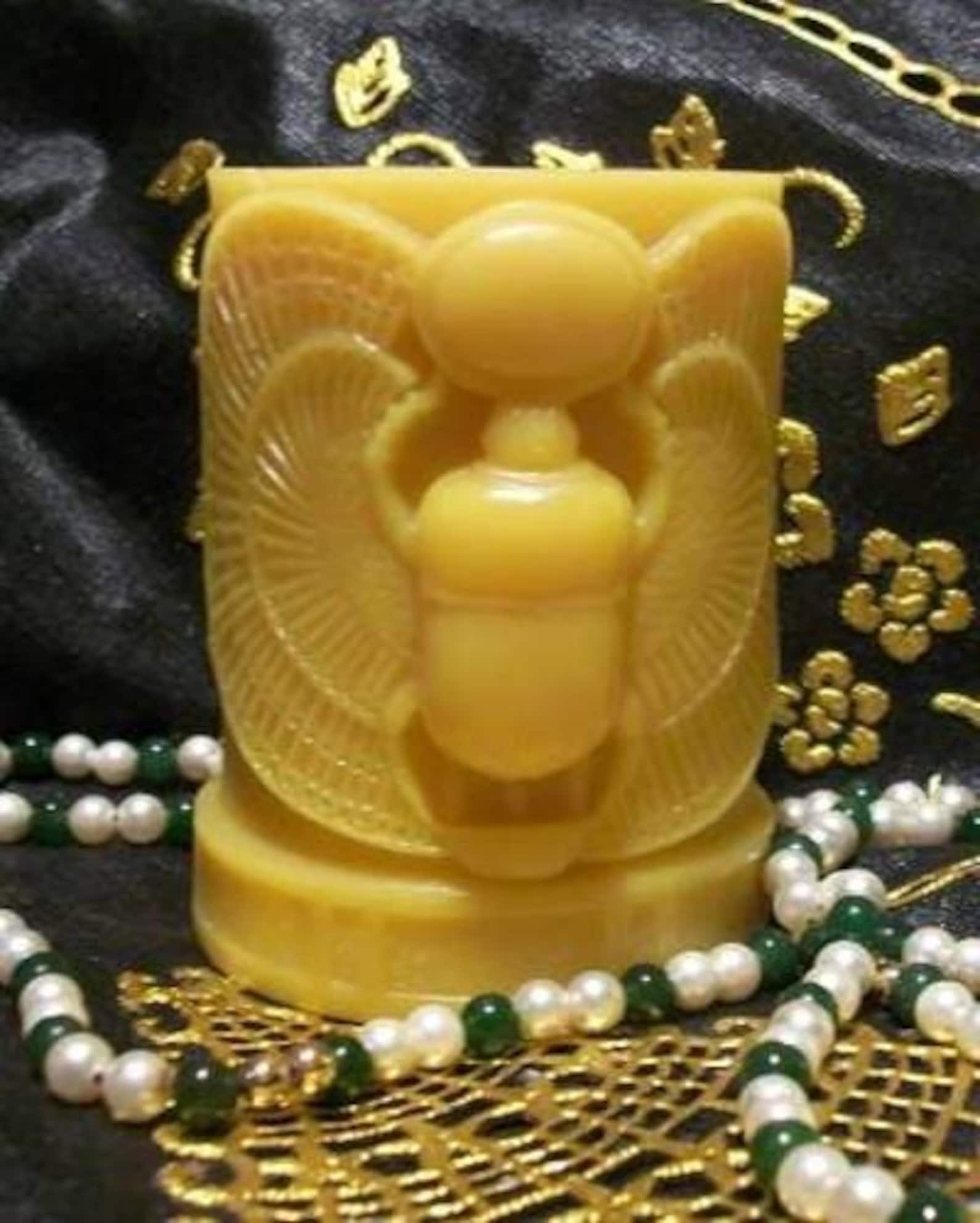 Free USA Shipping Beeswax Scarab Beetle Pillar Candle | Etsy