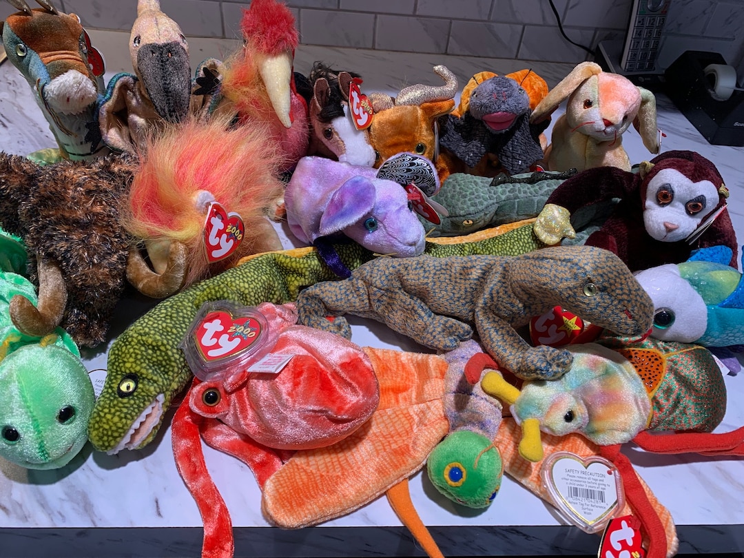 Ty Beanie Babies: Prices Vary, Trident, Elephant, Dinosaur, Insect ...