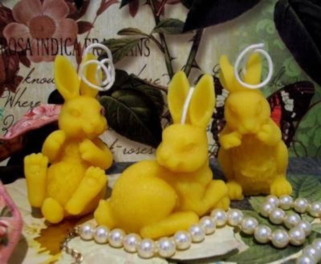 Free USA Shipping 3 Beeswax Bunny Rabbit Candle Set - Etsy