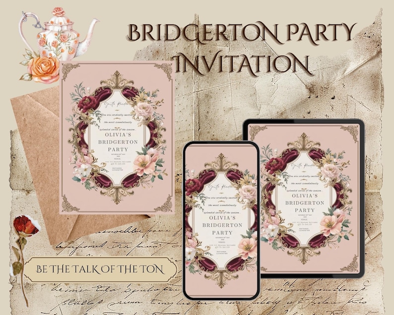 Bridgerton Party Invitation - Etsy