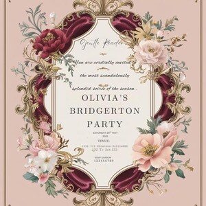 Bridgerton Party Invitation - Etsy