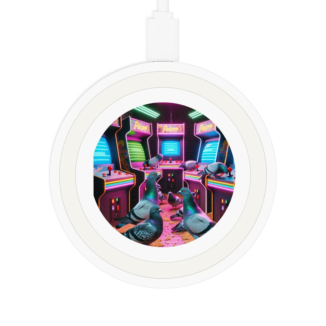 Wireless Charger, Retro Arcade Pigeon Charging Pad for Gamers, Vintage ...