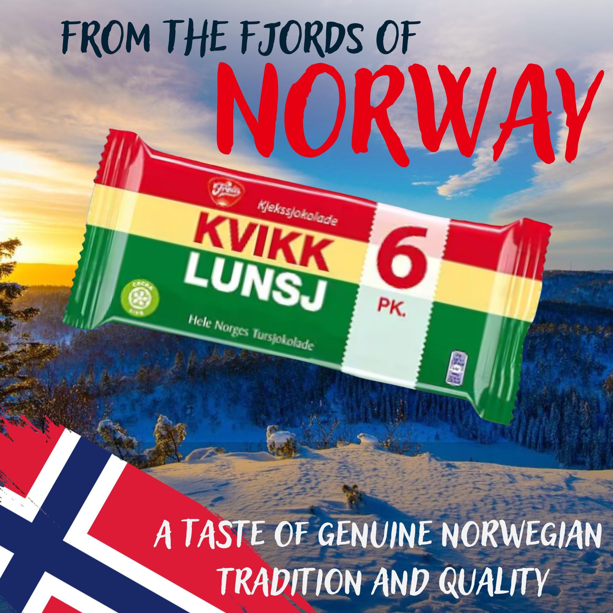 Kvikk Lunsj – Norway’s Iconic Chocolate-covered Wafer Bar - Etsy