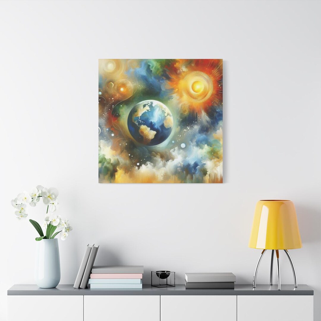 Beautiful Earth and Sun Canvas Print - Etsy