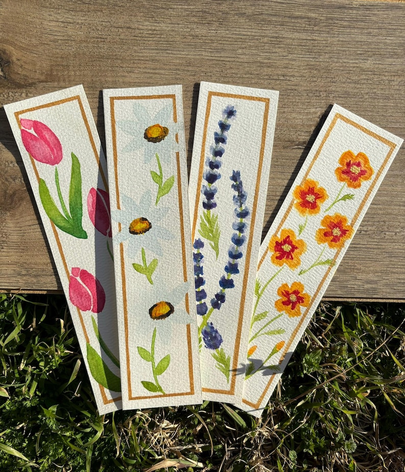 Floral Watercolor Bookmarks - Etsy