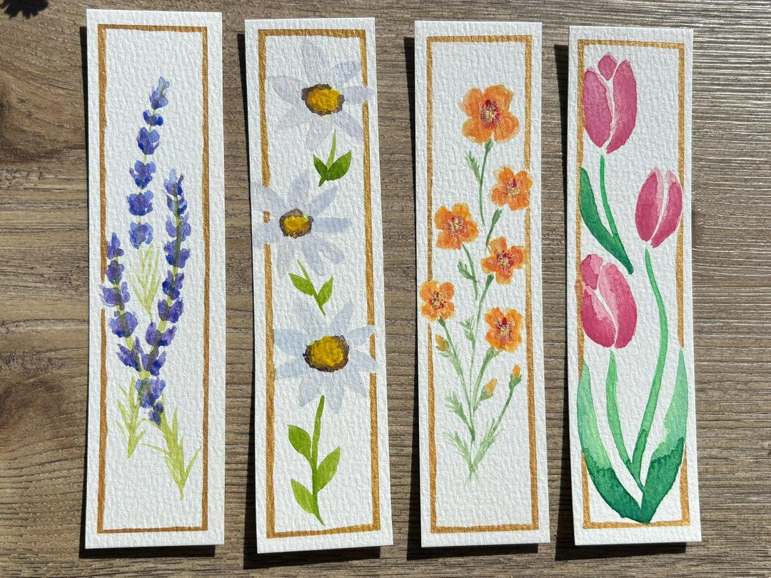 Floral Watercolor Bookmarks - Etsy