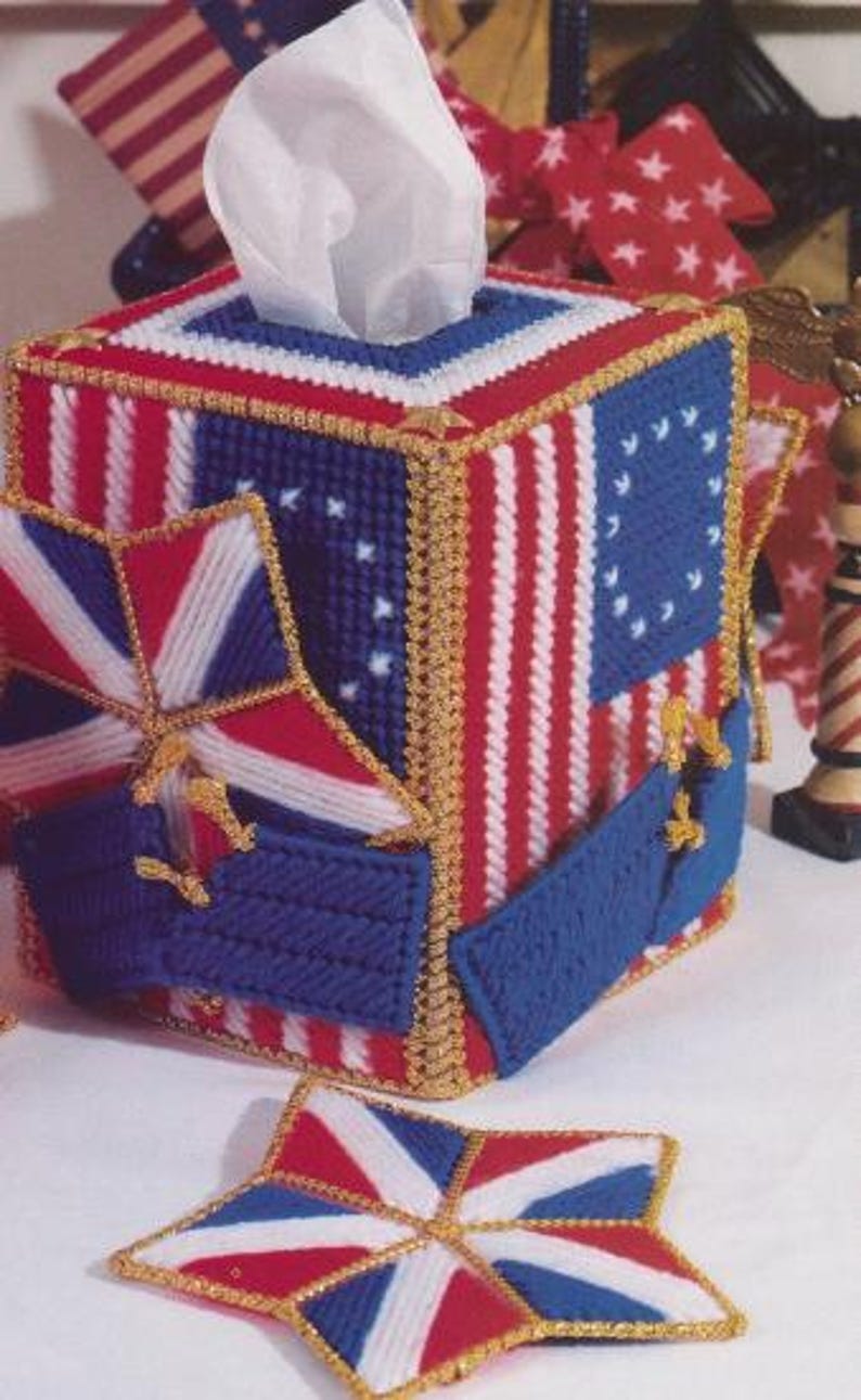 Vintage PDF Plastic Canvas Pattern - Star-spangled Salute - Etsy