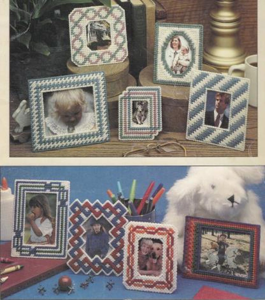 Vintage PDF Plastic Canvas Pattern - Picture Frames - Etsy