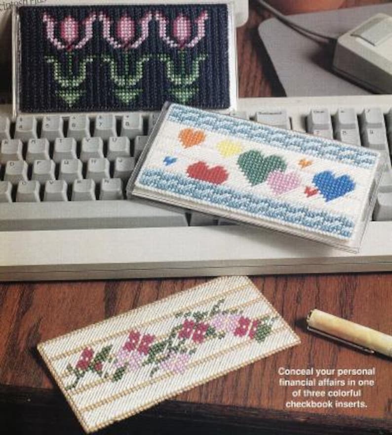 Vintage PDF Plastic Canvas Pattern - Stylish Checkbook Covers - Now ...