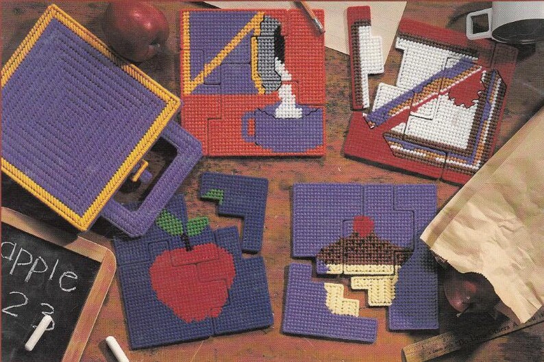 Vintage PDF Plastic Canvas Pattern – Puzzles - Etsy