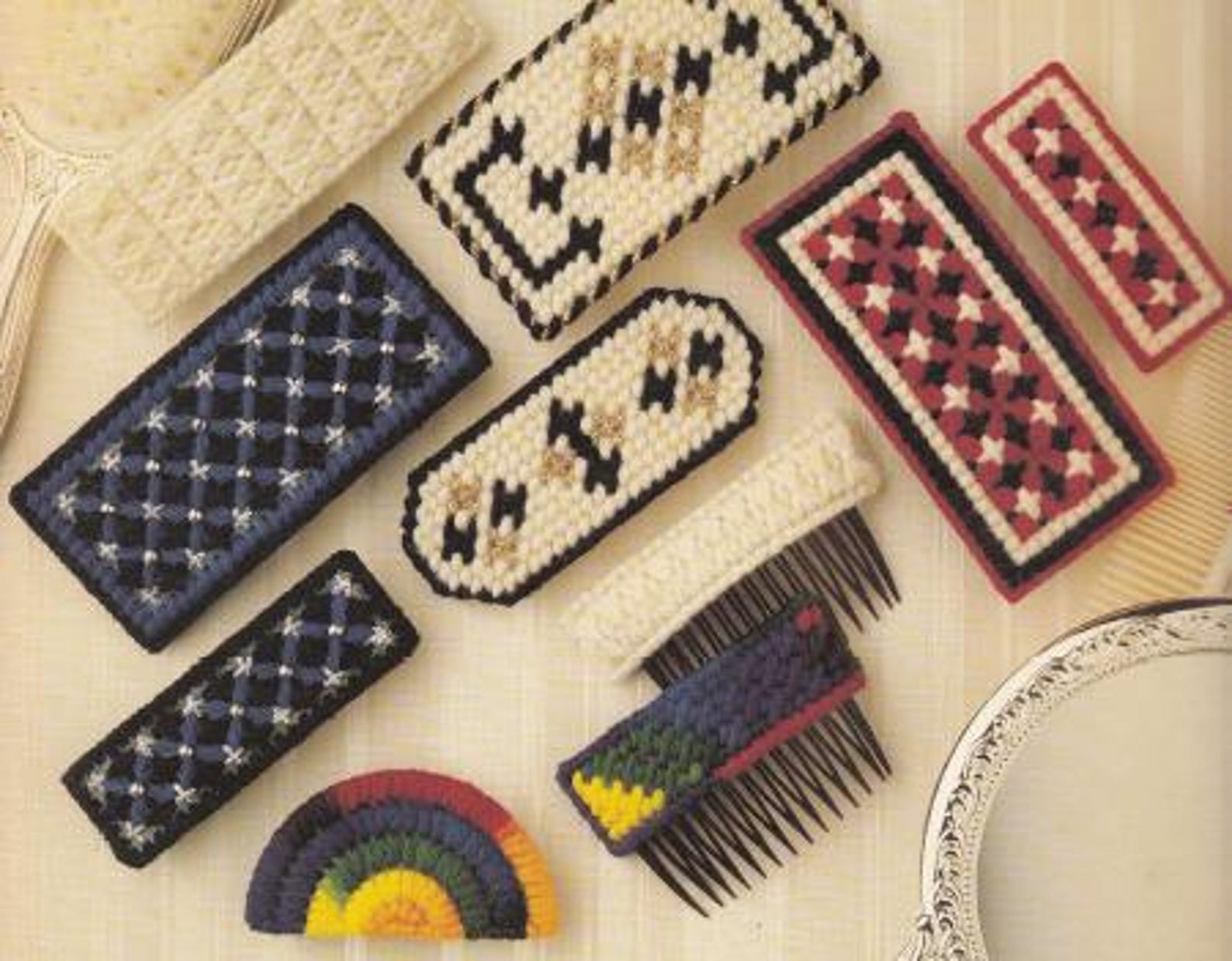 Vintage PDF Plastic Canvas Pattern - Hair Accessories - Etsy