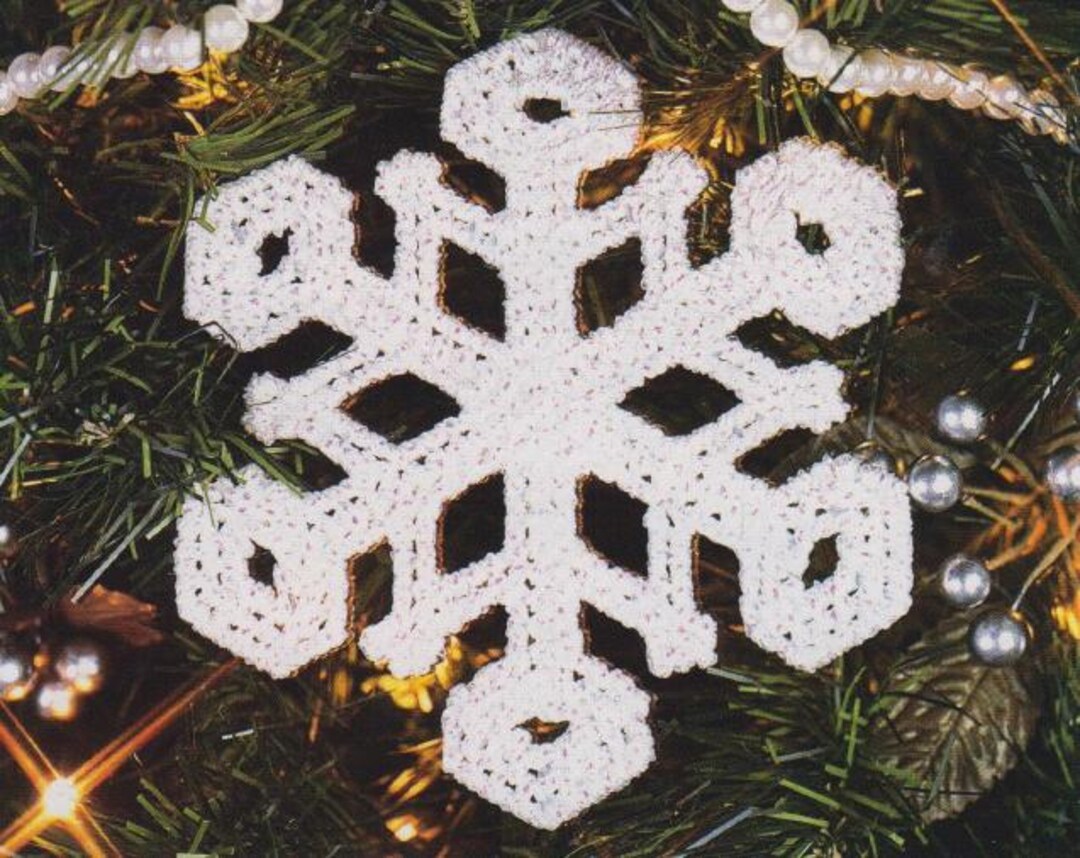Vintage PDF Plastic Canvas Pattern - Shimmering Snowflake - Etsy