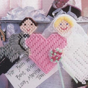 Vintage PDF Plastic Canvas Pattern - Blissful Bride & Groom - Etsy