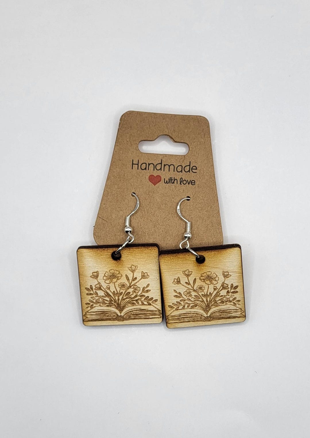 Floral Book Earrings SVG | Laser Cut File for Book Lovers DIGITAL ...