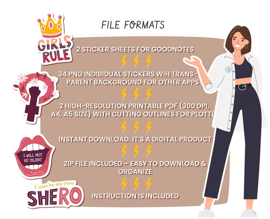 Empower Your Tech With Feminist Symbols & Quotes You're Strong Sticker ...
