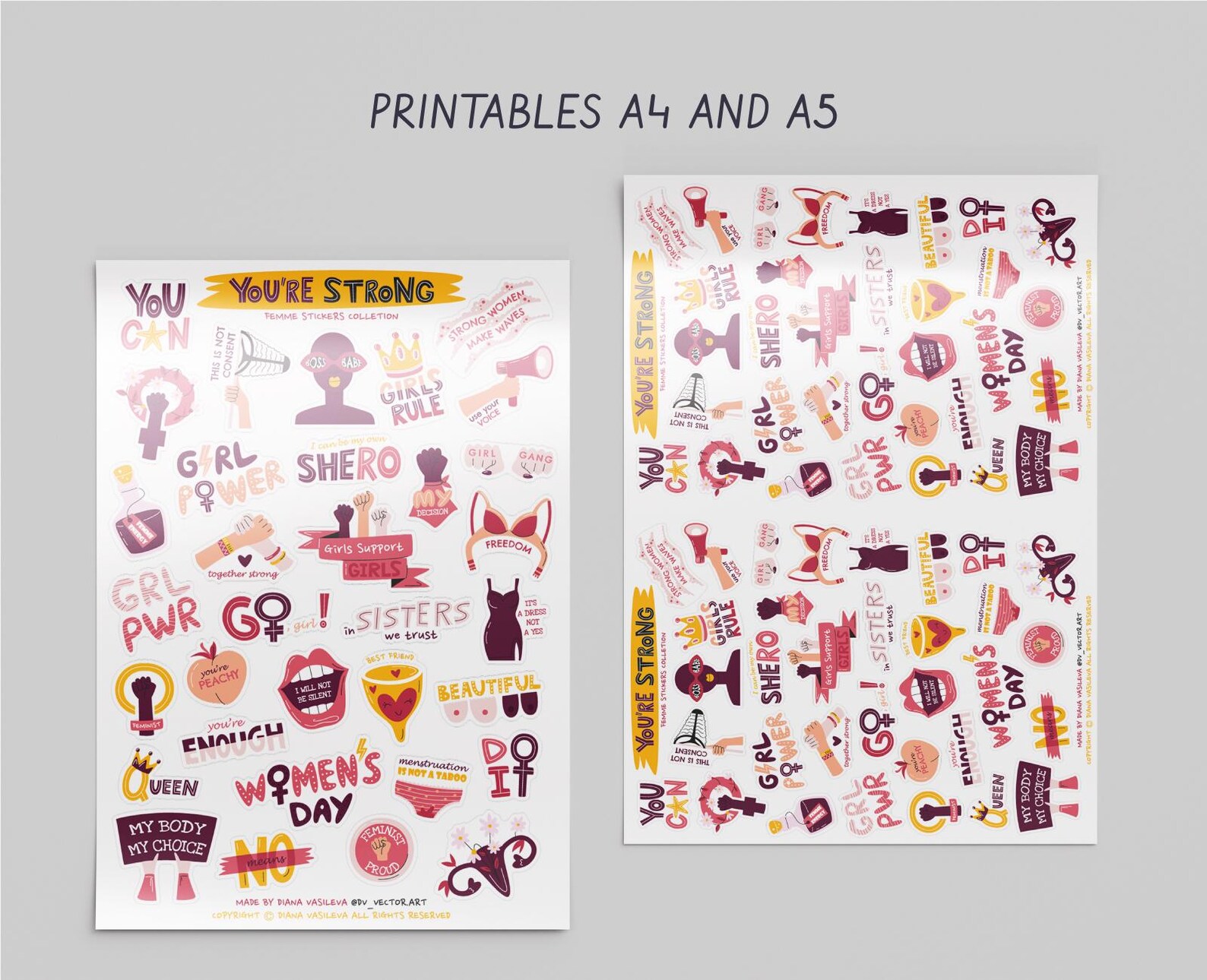 Empower Your Tech With Feminist Symbols & Quotes You're Strong Sticker ...